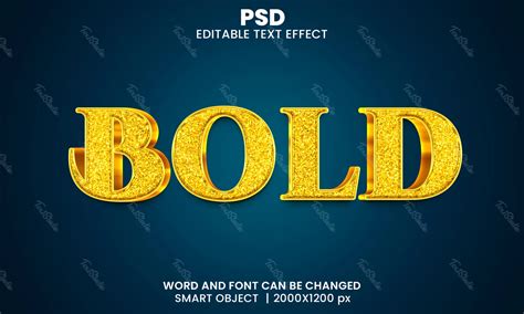 Bold Gold Text Effect Photoshop Premium Psd File