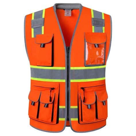 Jksafety 10 Pockets Hi Vis Reflective Safety Vest Two Tone