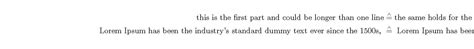 Horizontal Alignment Align Text Centered Around Custom Symbol With Linebreak TeX LaTeX