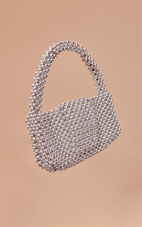 Silver Beaded Handbag Accessories Plt Ca