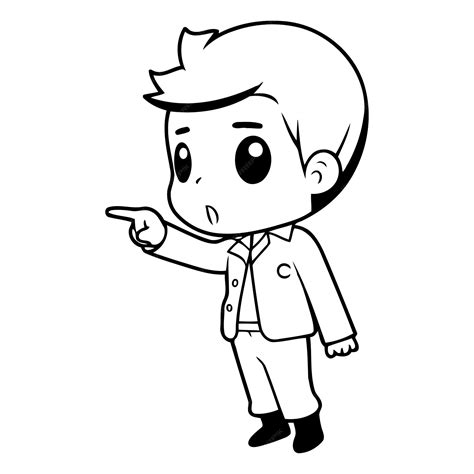 Criança Apontando O Dedo Ilustração Vetorial De Personagens De Desenho