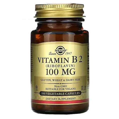 Витамин B2 (Vitamin B2) 100 мг 100 капсул Solgar Купить - Biovit.ua