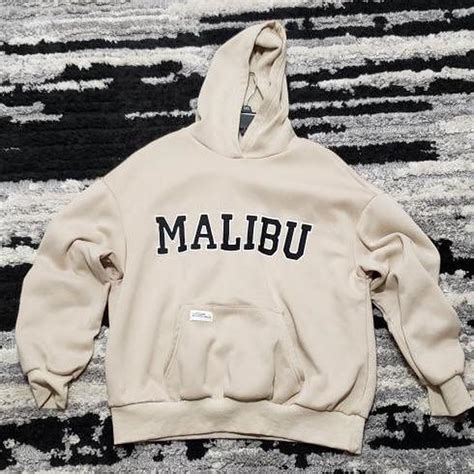 Cream And Black Malibu Hoodie Worn Once Depop