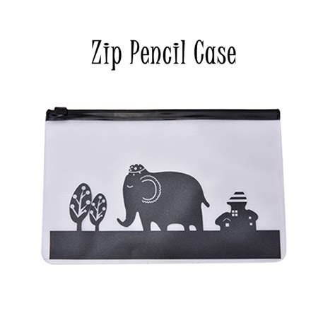 Cantik Cute Cartoon Clear Plastic Zip Envelope File Bag Pencil Pen Case Document Bag Shopee
