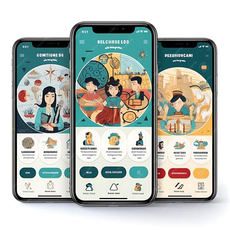 Premium Ai Image Mobile App Design Of Education Language Learning App