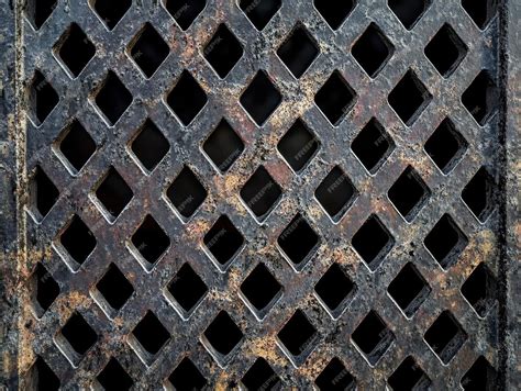 Metal Grating Texture Background Composition Premium Ai Generated Image