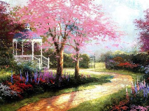 Pin By 琦 楊 On Cherry Blossom／櫻花／樱花／サクラ Thomas Kinkade Paintings