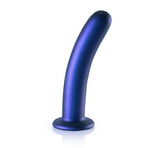 Shots Ouch 7 Smooth Curved Dildo Metallic Blue Sex Toys And Adult