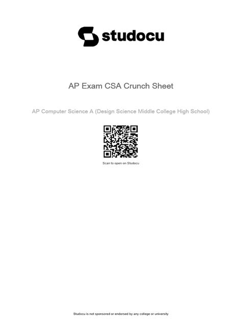 Ap Csa Exam Study Guide Pdf Method Computer Programming Class