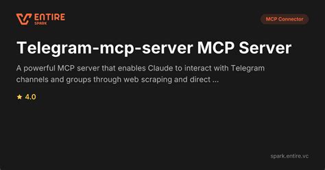 Telegram Mcp Server Mcp Server Mcp Server Spark By Entire Vc