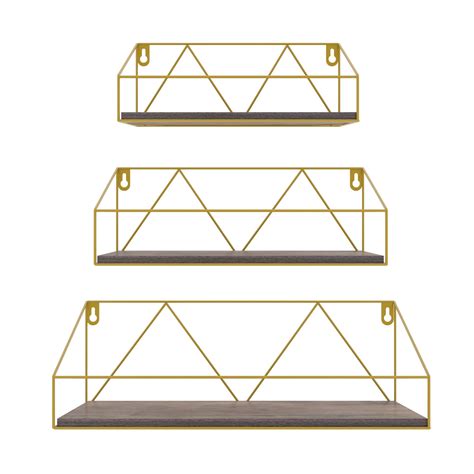 Floating Wall Shelf Set Of 3 In Different Sizes Gold Storage Rack For Bathroom Bedroom Living Floating Wall Shelf Set Of 3 In Different Sizes Gold Storage Rack For Bathroom Bedroom Living