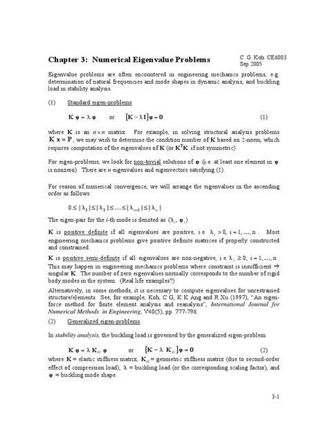 Eigen Value Problem Pdf Eigenvalues And Eigenvectors Matrix Mathematics