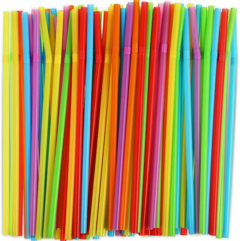Eaasty 1000 Pcs Flexible Disposable Drinking Plastic Straws