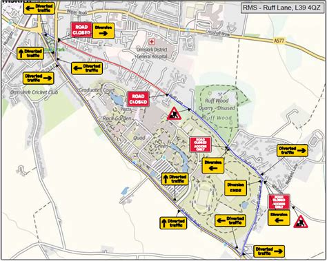 Formal Notification Temporary Road Closure Ruff Lane Ormskirk Monday