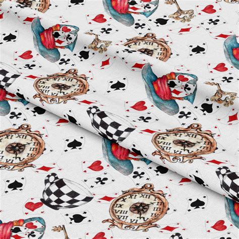 Alice In Wonderland Pattern 2 Quilting Cotton Fabric