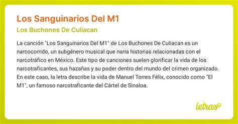 Significado De La Canción Los Sanguinarios Del M1 Los Buchones De