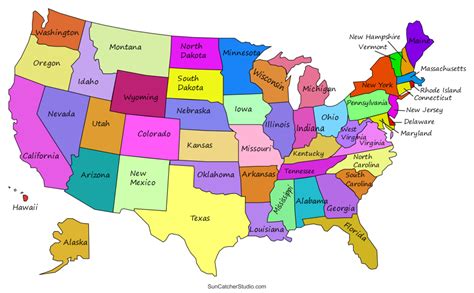 50 States Of Usa Map Printable Us Maps