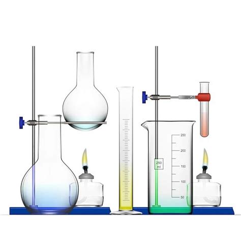 化学实验室设备玻璃烧瓶烧杯酒精灯矢量图设计素材 花瓣网