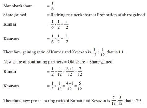 Determination Of New Profit Sharing Ratio And Gaining Ratio