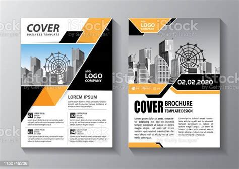 브로셔 디자인 현대적인 레이아웃 연례 보고서 포스터 다채로운 삼각형으로 A4의 전단지 기술 과학 밝은 배경으로 시장에 대 한 기하학적 모양 0명에 대한 스톡 벡터 아트 및