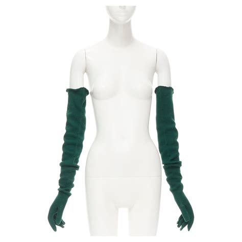 Comme Des Garcons 1996 Vintage Runway Green Wool Full Opera Gloves Rare For Sale At 1stdibs
