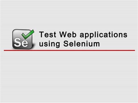Selenium Ppt