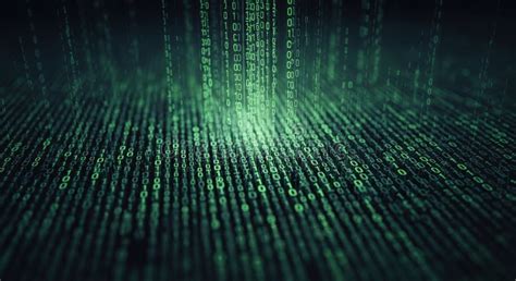 Matrix Code Rain Digital Stream Technology Stock Illustration