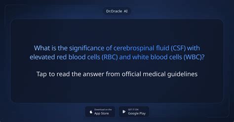 What Is The Significance Of Cerebrospinal Fluid Csf With Elevated Red