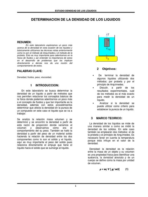 Densidad De Los Liquidos Densidad Líquidos