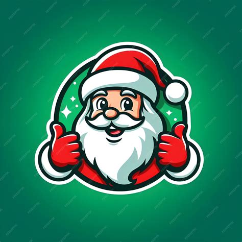 Premium Ai Image A Happy Mascot Santa Claus Logo Design On Green