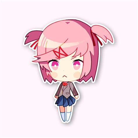 Natsuki Sticker Doki Doki Literature Club Official Store Ddlc Chibi