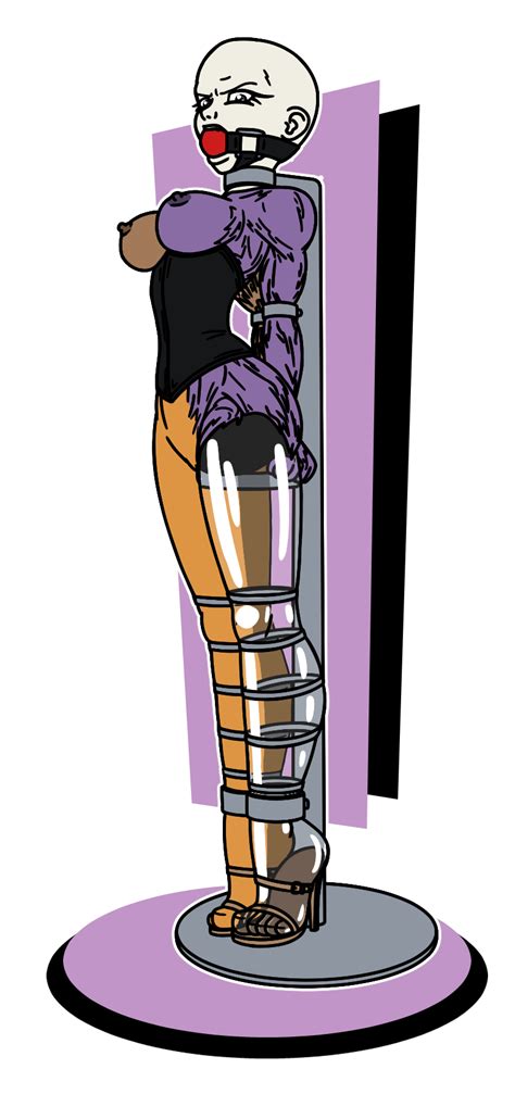 Rule 34 1girls Bald Female Ball Gag Black And White Bondage Bound