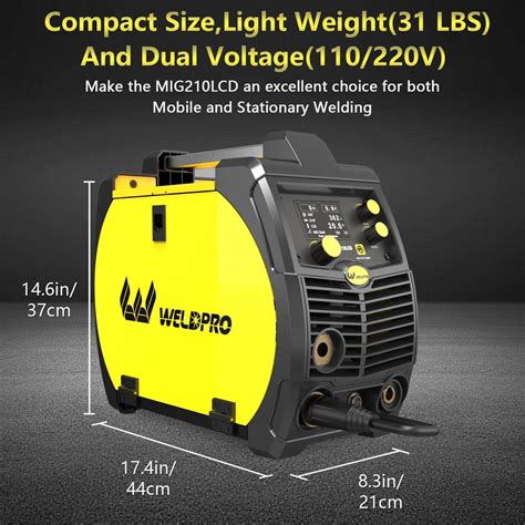 W Weldpro Weldpro 200 Amp Mig210lcd Dual Voltage 110v220v 5 India Ubuy