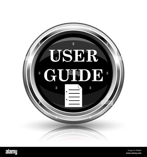 User Guide Icon Metallic Internet Button On White Background Stock