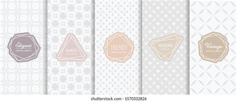 Subtle Vector Seamless Pattern Collection Set Stock Vector Royalty