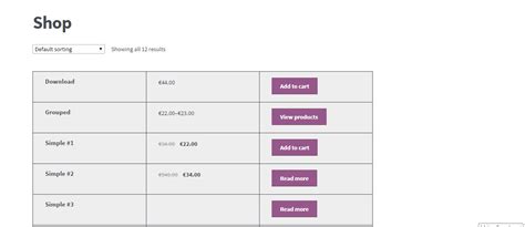 Woocommerce Display All Products In A Table List