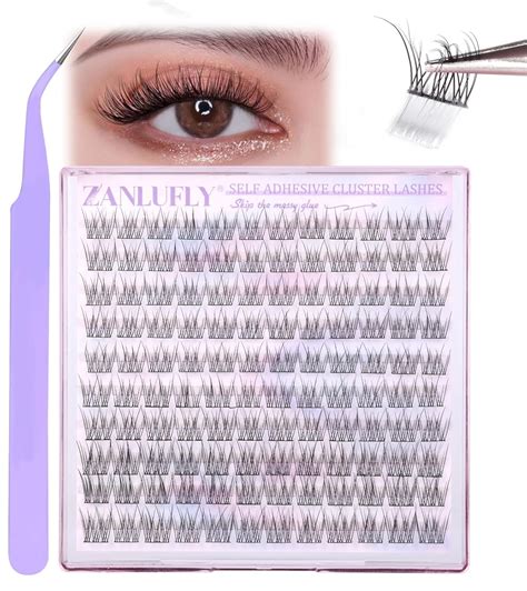 Zanlufly Self Adhesive Cluster Lashes Natural Individual