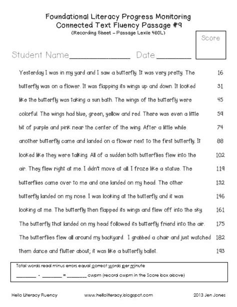 4th 5th Grade Reading Fluency Passages With Comprehension Questions