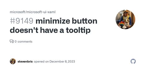 Minimize Button Doesnt Have A Tooltip · Issue 9149 · Microsoft