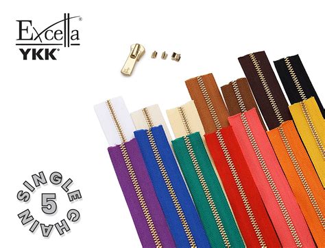 Ykk Excella Zippers Size 5 Single Chain Silver Rocky
