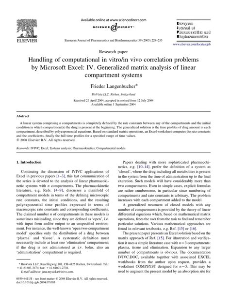 Handling Of Computational In Vitroin Vivo Correlation Problems By