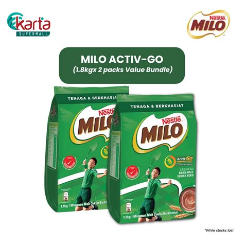 Milo Activ Go 1 8kg X 2 Packs Value Bundle Shopee Malaysia