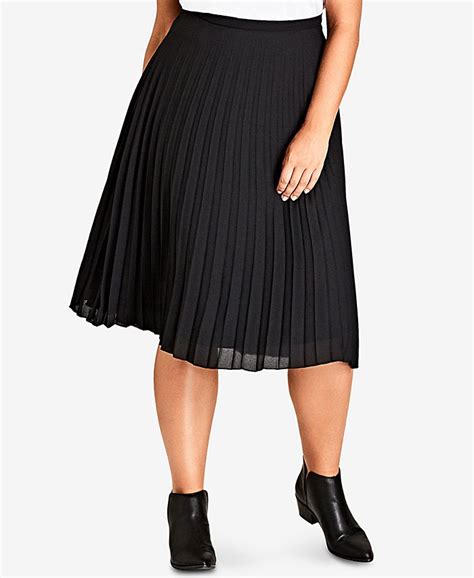 City Chic Trendy Plus Size Pleated Chiffon Skirt Macys