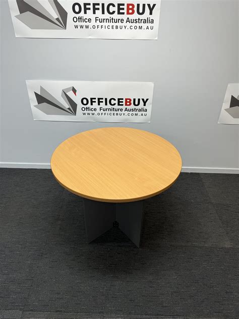 Second Hand Round Table Beech And Ironstone 900mm 4 Available Officebuy