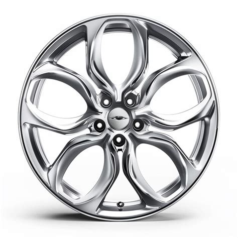 A Car Silver Alloy Wheels On White Background Premium Ai Generated Image