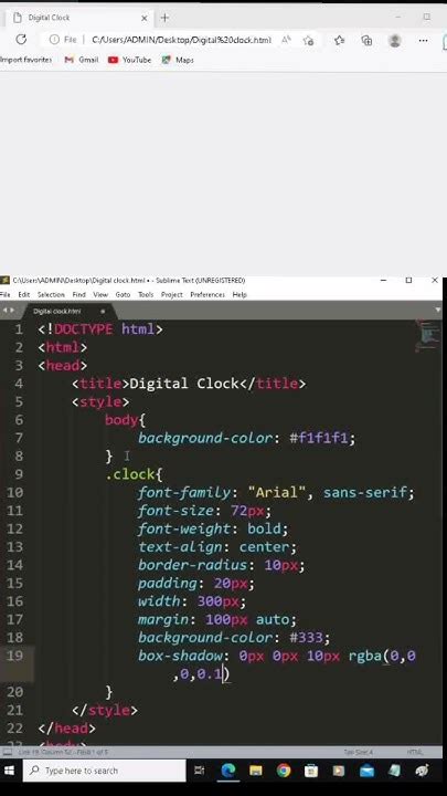 Digital Clock Using Html And Css Jsjavascript Clock Viral Shorts