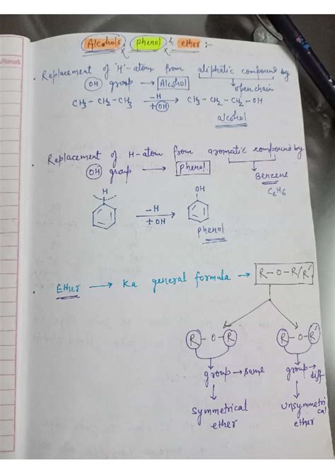 Aldehyde Phenol And Ether Comprehensive Study Notes For Chm 101