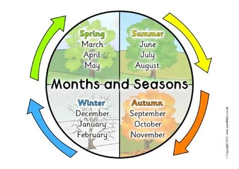 Seasons Calendar Visual Key And Months Of The Year Sorting Activity