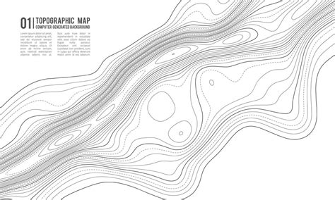 Vector Topography Map With Grey Contour Lines Topographical Wire Travel