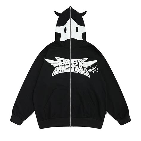 Y2k Hoodie Hip Hop Star Letter Prining Zip Up Jacket Streetwear
